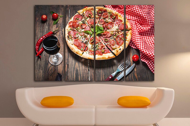 Pizza Wall Art Cafe Decor Pizza Canvas Art Food Decor Italian | Etsy