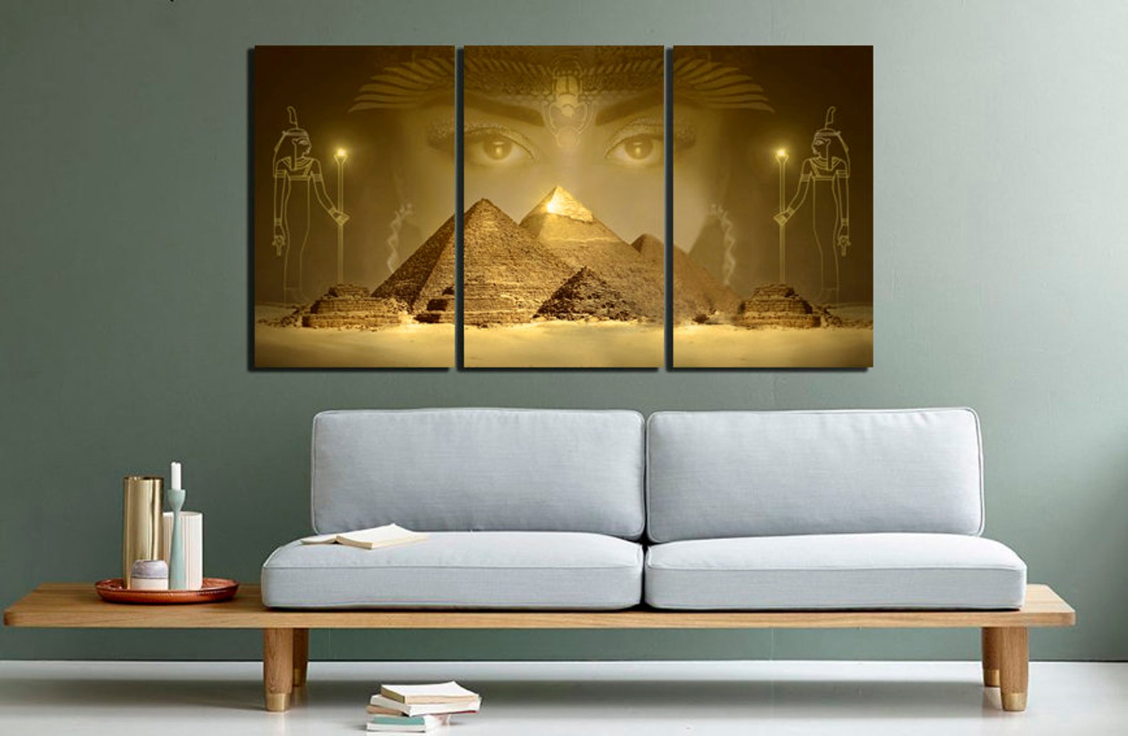 Egypt Print Queen Cleopatra Pharaoh Canvas Great Pyramid Décor - Etsy