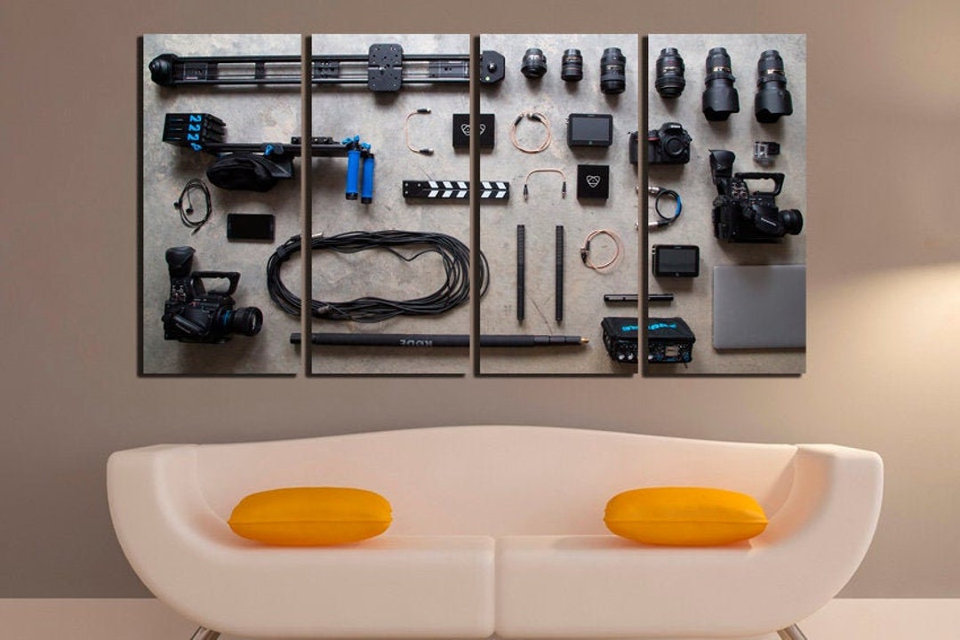 Camera Canvas Photographer Art Equipment Print Video Camera Decor ...