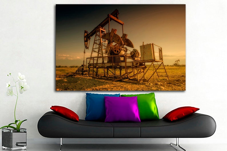 Oilfield Canvas Oil Derrick Décor Oil Production Art Oil Rig - Etsy