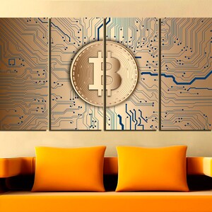 Bitcoin Canvas Crypto Art Currency Print Trader Wall Décor ...