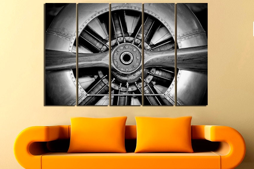Propeller canvas Aircraft wall decor Aircraft engine Air | Etsy