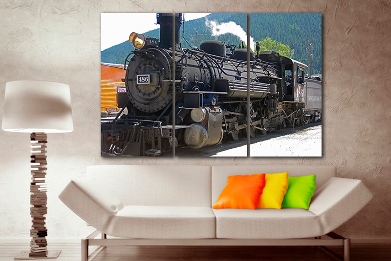 5 Panel Set Train Canvas Steam Train Train Art Steam Engine Train ...