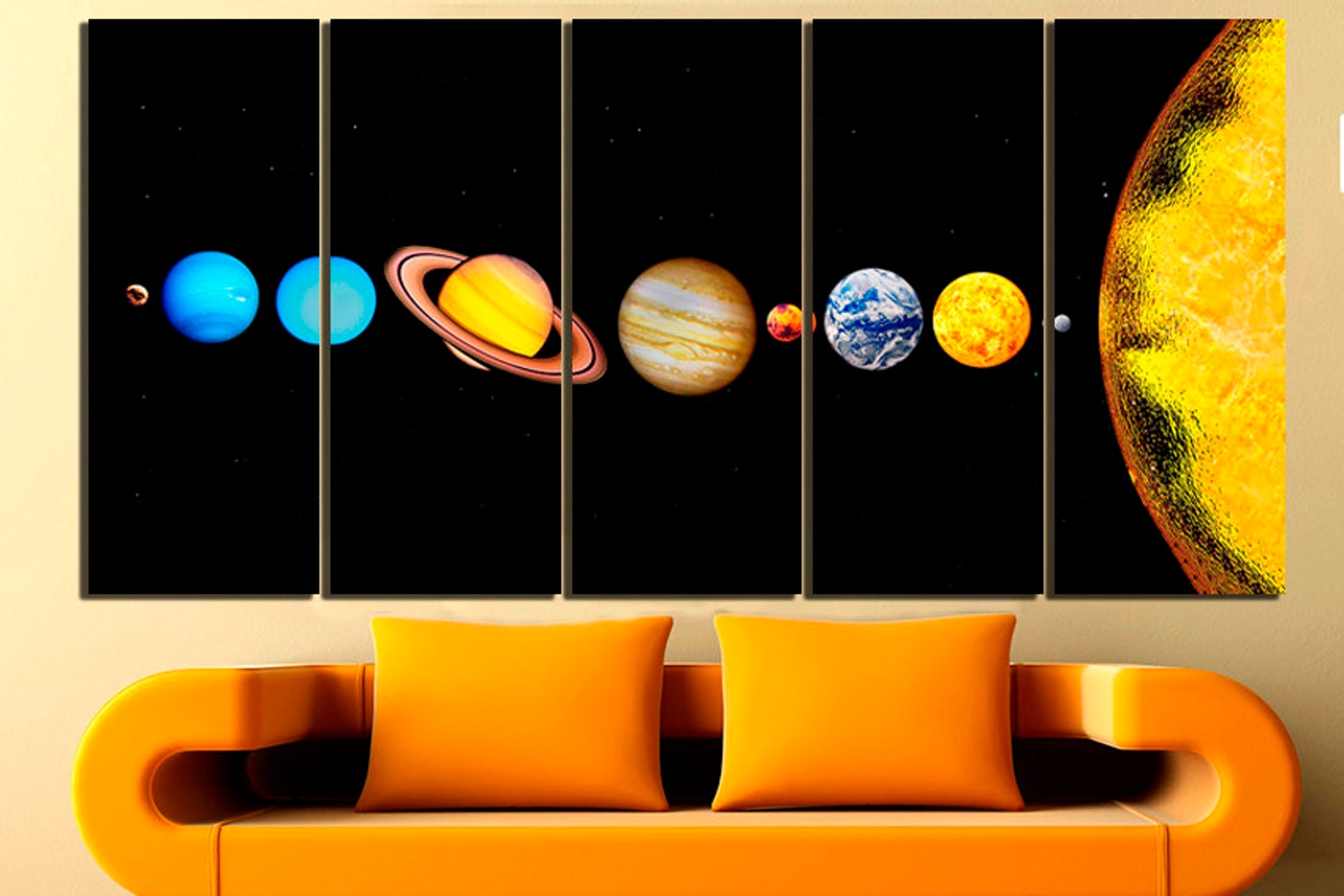 Solar System Art Print on Canvas Planets Décor Space Print - Etsy