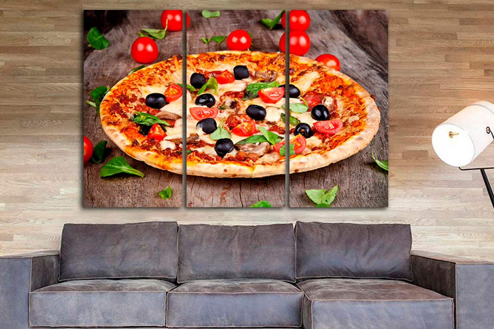 Pizza digital print Cafe wall art Pizza canvas Food home decor | Etsy