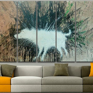 Dog Canvas Art Wet Dog Print Graffiti Wall Art Decor Street Art Print ...