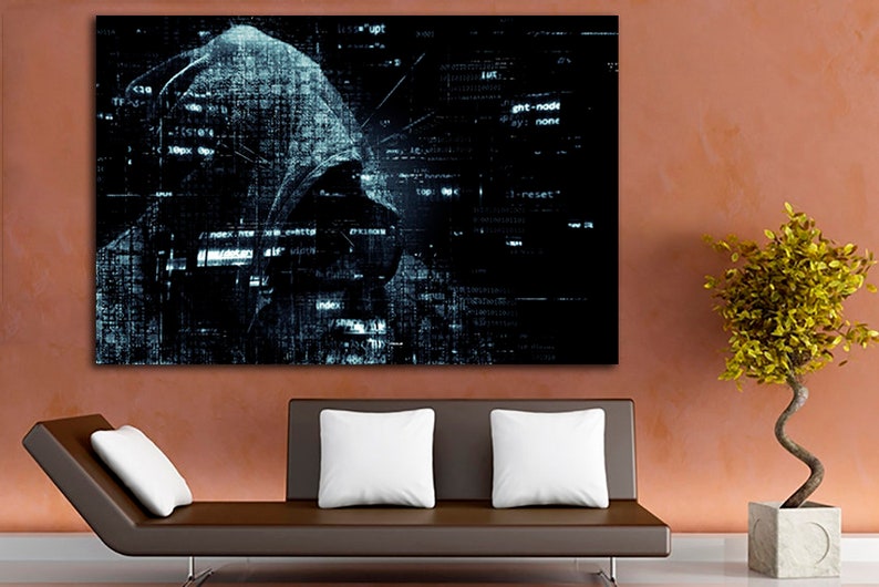 Hacker Canvas Abstract Code Art Matrix Print Ready to Hang - Etsy
