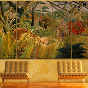 Tiger in Tropical Storm by Henri Rousseau Print on Canvas Surprised ...