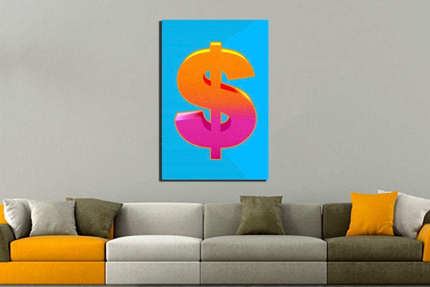 Dollar sign canvas Pop art print Trader wall art Money décor | Etsy