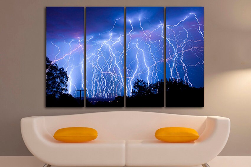 Lightning Bolt Print Art Mountain Art Lightning Bolt Decor - Etsy