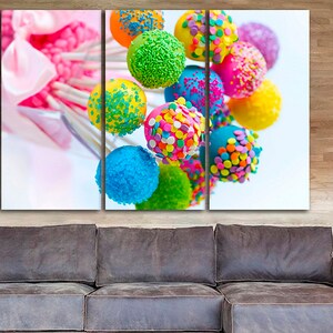 Lollipop Print Art Gallery Wall Set Lollipop Canvas Colorful Sweet ...