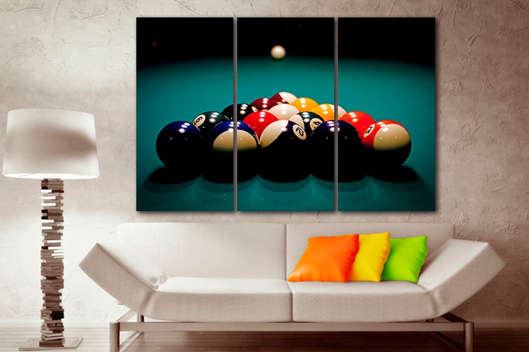 Print on Canvas Billiard Balls Ready to Hang Gift for Billiards Lover ...