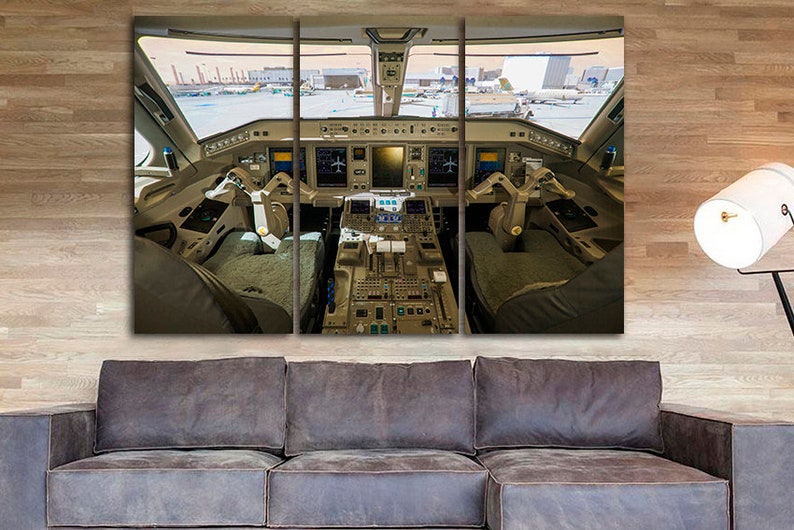 Cockpit canvas set Airplane engine art Cockpit poster Cockpit | Etsy