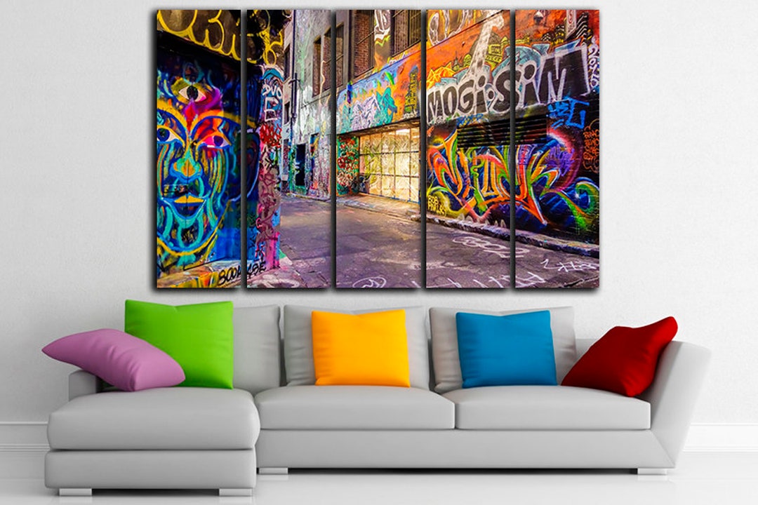 Hosier Lane Melbourne Print on Canvas Ready to Hang Street Art Graffiti ...