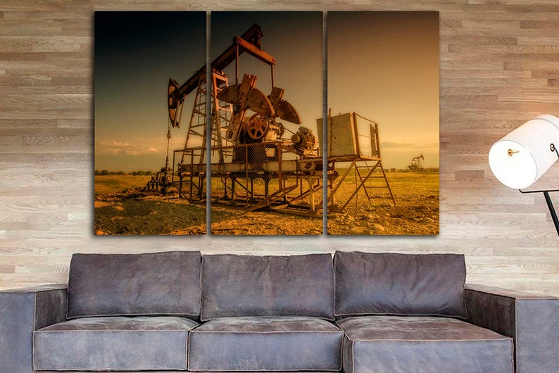 Oilfield Canvas Oil Derrick Décor Oil Production Art Oil Rig - Etsy