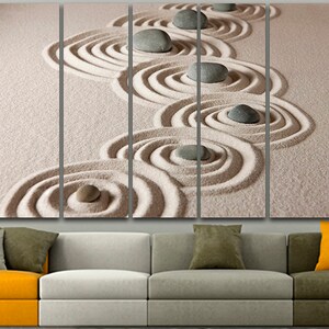 Zen Stone Wall Print on Canvas Ready to Hang Yoga Room Décor Sand Wall ...