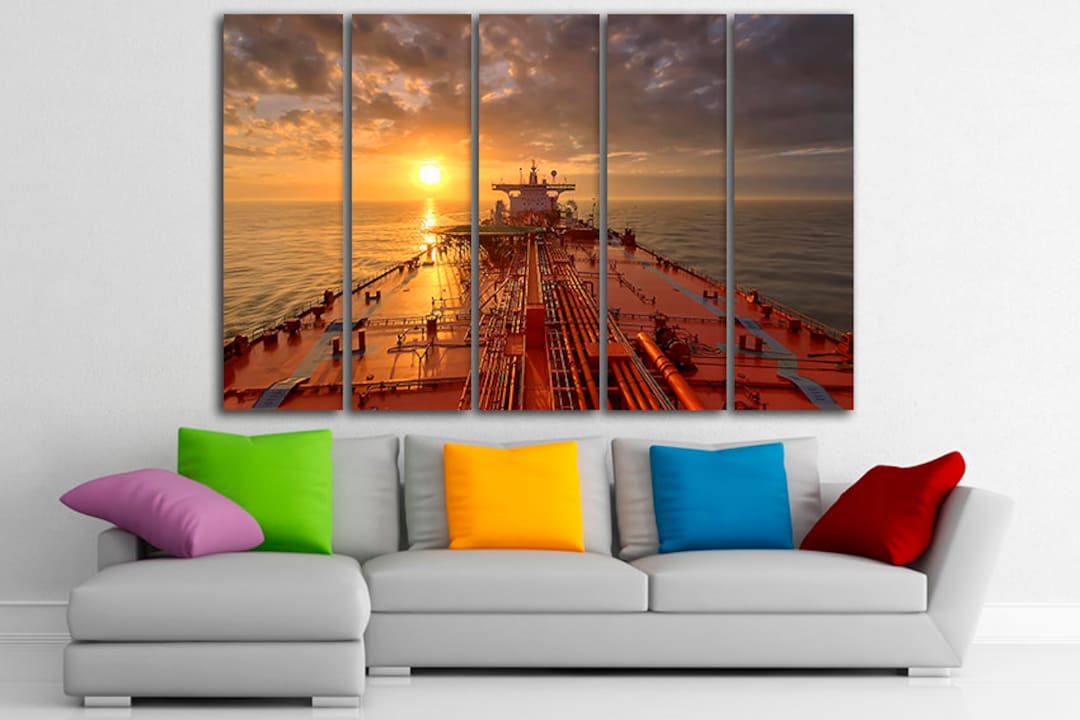Oil Tanker Wall Art Ship Print on Canvas Cargo Artwork Ship Deck Track ...