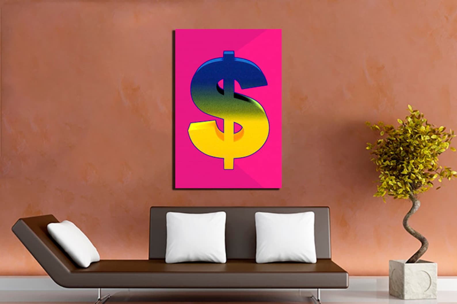Dollar sign canvas Pop art print Trader wall art Money décor | Etsy