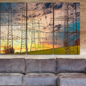 Voltage Decor Lineman Canvas Engine Art Electric Light Photo Electric ...
