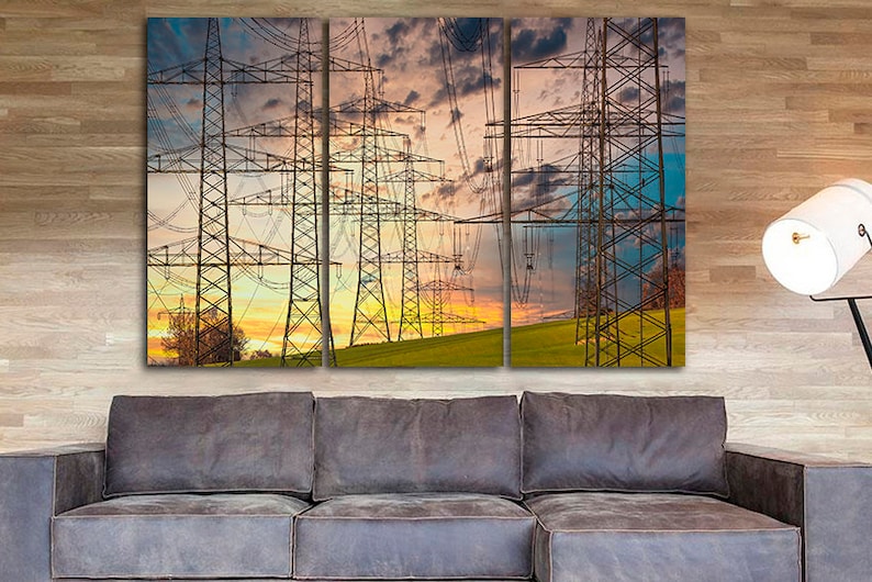 Voltage Decor Lineman Canvas Engine Art Electric Light Photo Electric ...