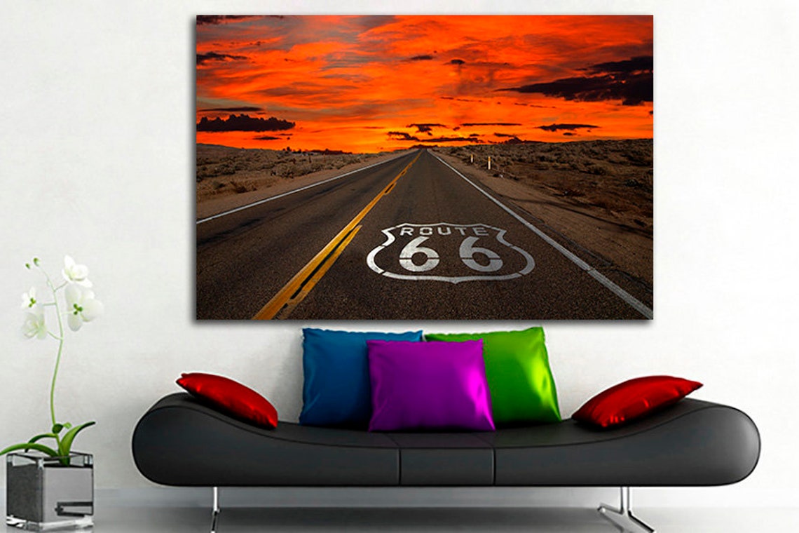 3 Panel Set Route 66 Canvas Highway Chicago Route 66 Wall Art - Etsy