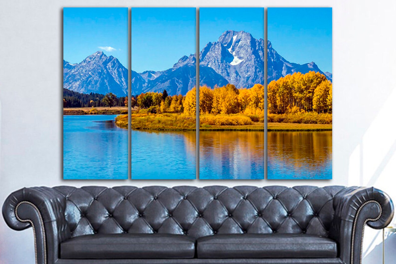 Oxbow Bend Island Art Print on Canvas Ready to Hang National Park Wall ...