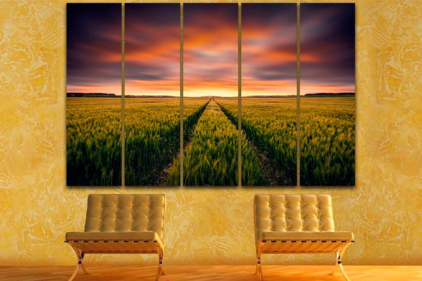 Cornfield Print Field Wall Art 4 Panel Canvas Cornfield Decor - Etsy