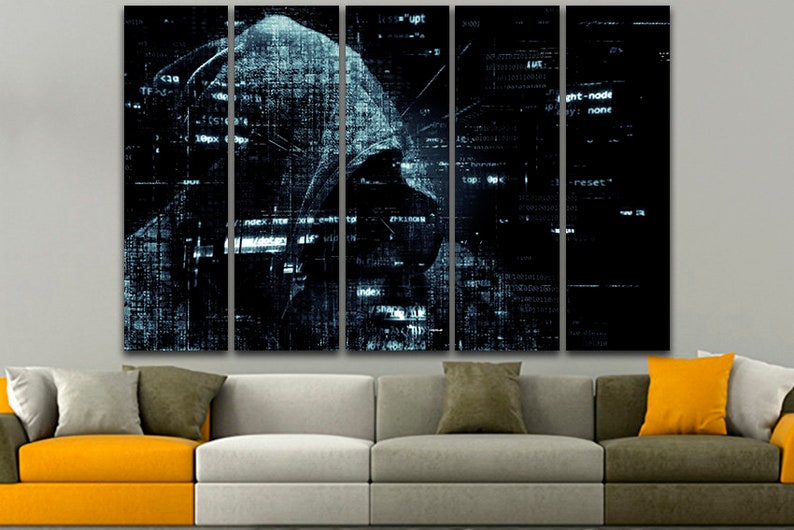 Hacker Canvas Abstract Code Art Matrix Print Ready to Hang - Etsy