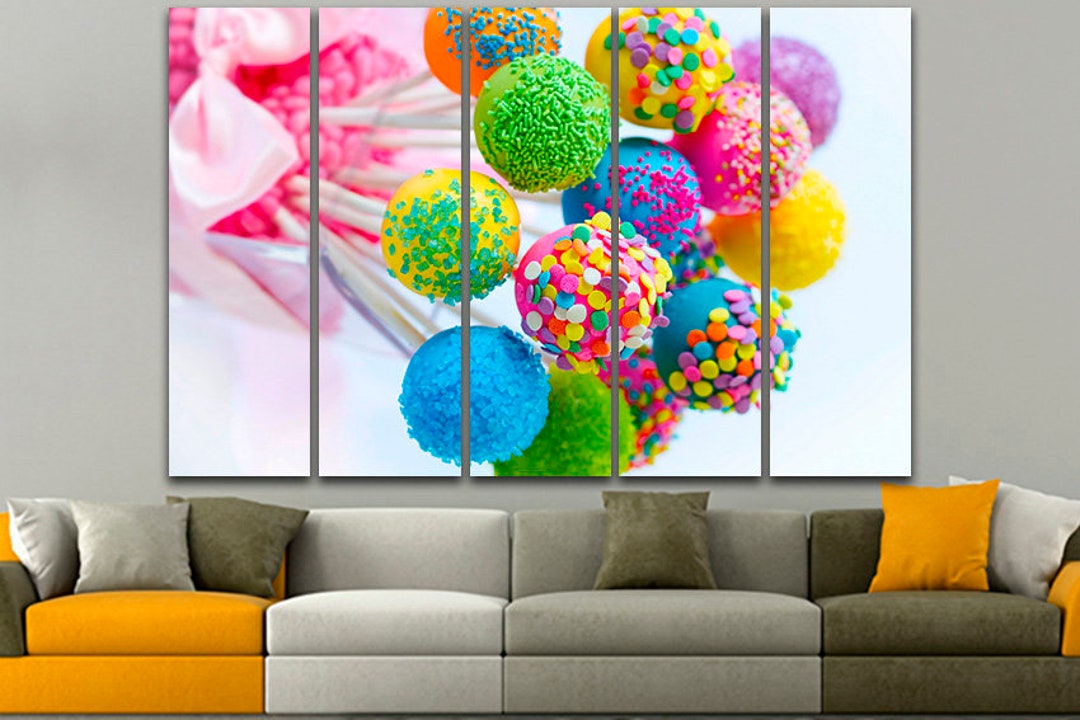 Lollipop Print Art Gallery Wall Set Lollipop Canvas Colorful Sweet ...