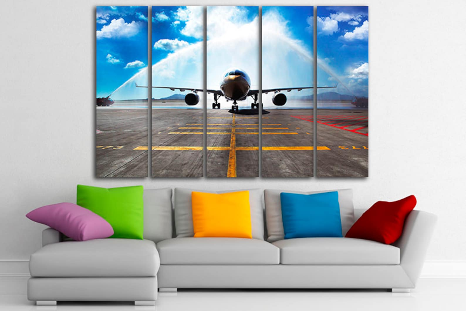 Airplane Canvas Art Print Art Runway Airliner Poster Airplane | Etsy