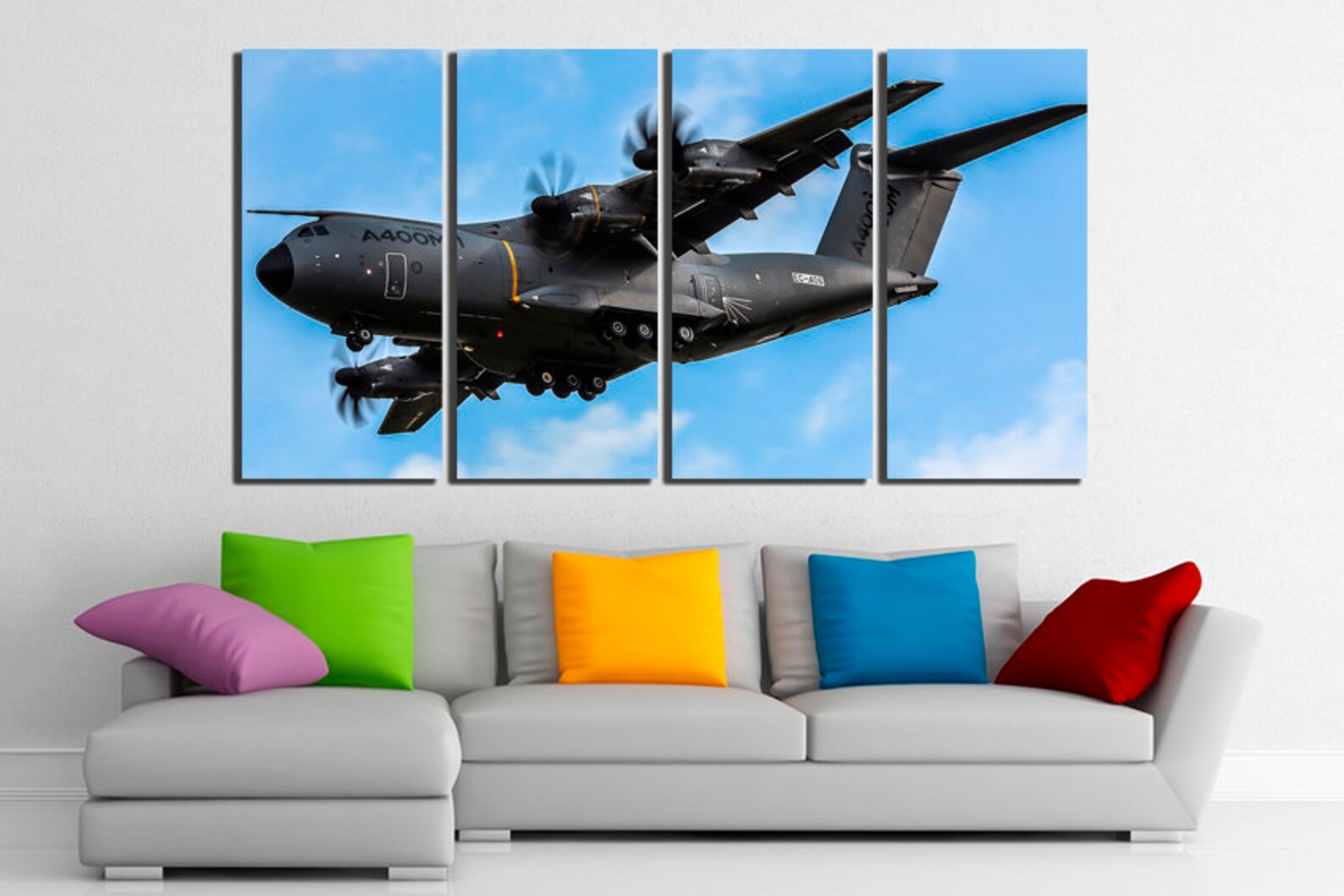 Airplane Wall Print Airbus Military Art Engine Canvas Mechanism Decor ...