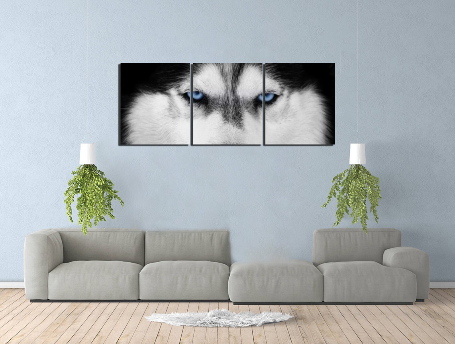Dog canvas Husky dog print Animal art prints Blue eyes wall | Etsy