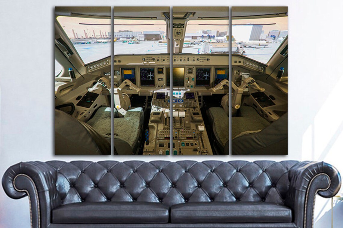 Cockpit Canvas Set Airplane Engine Art Cockpit Poster Cockpit - Etsy