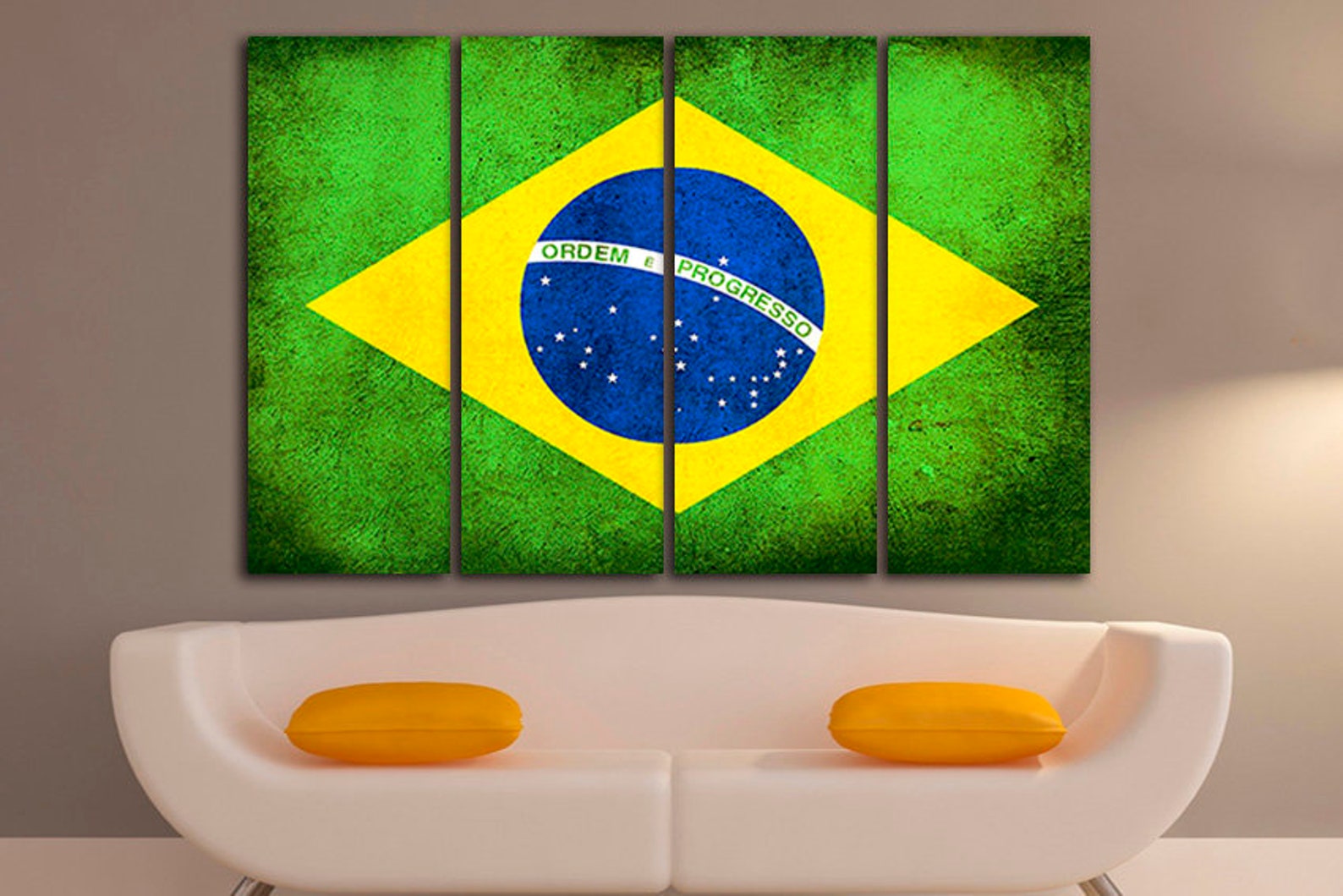 Brazil Flag Wall Decor Brazil Flag Canvas Brazil Flag Print Brazil Flag ...
