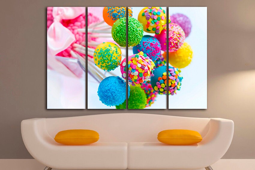 Lollipop Print Art Gallery Wall Set Lollipop Canvas Colorful Sweet ...