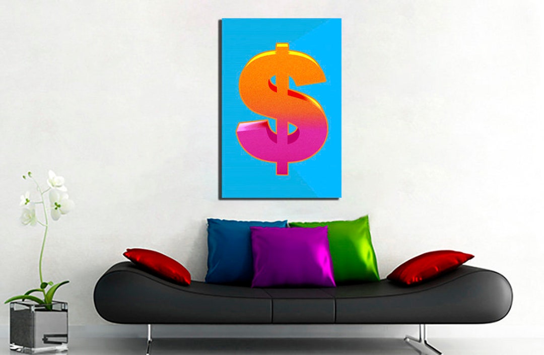 Dollar Sign Canvas Pop Art Print Trader Wall Art Money Décor Financial ...