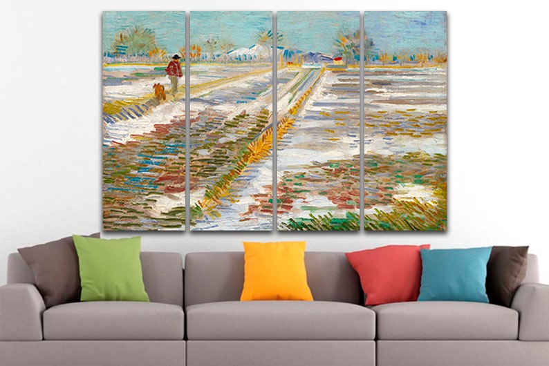 Landscape in the Snow Van Gogh Canvas Reproduction Print Fields of ...