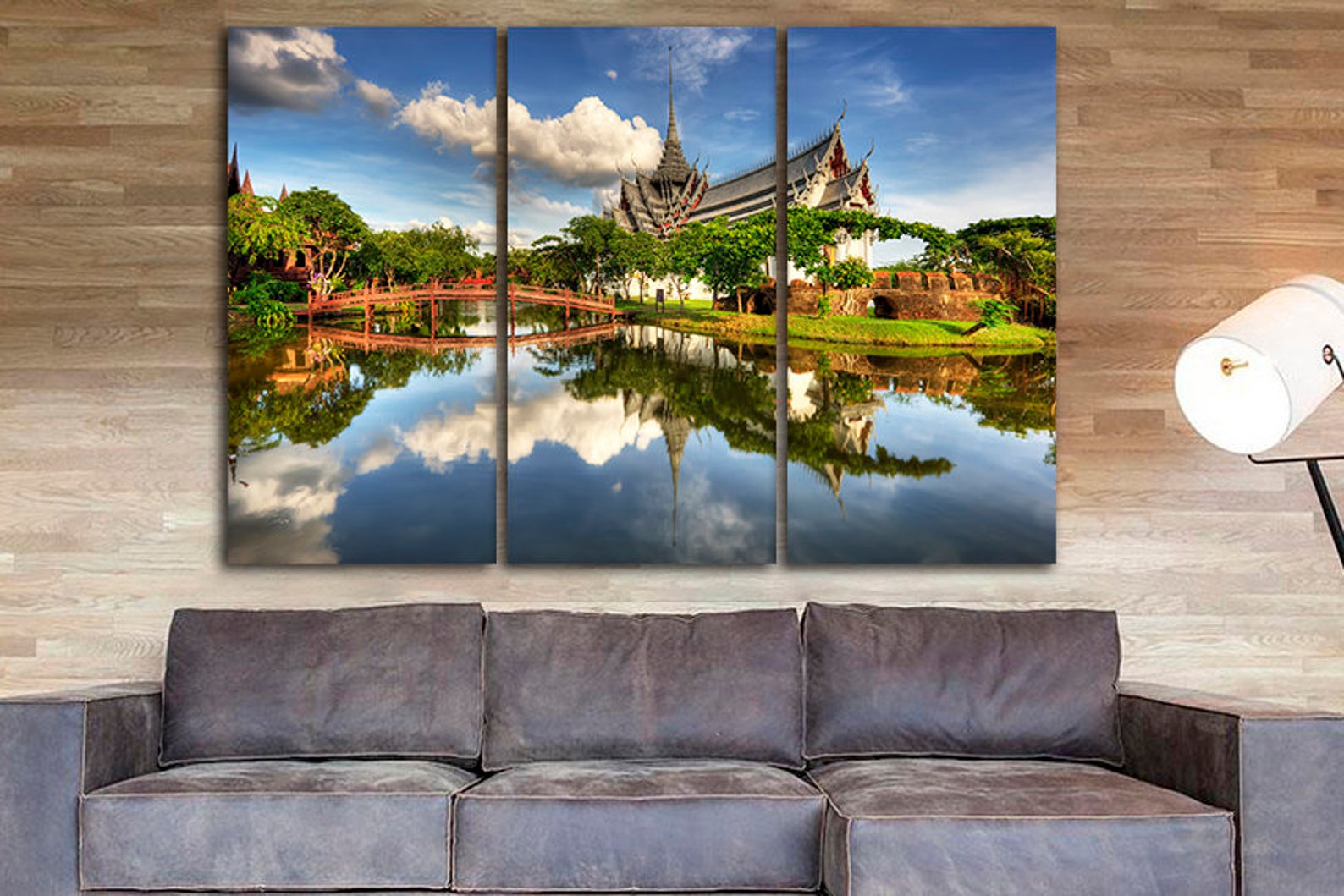 Ancient Siam City Print on Canvas Thailand Temple Art Buddhist Decor Mu ...