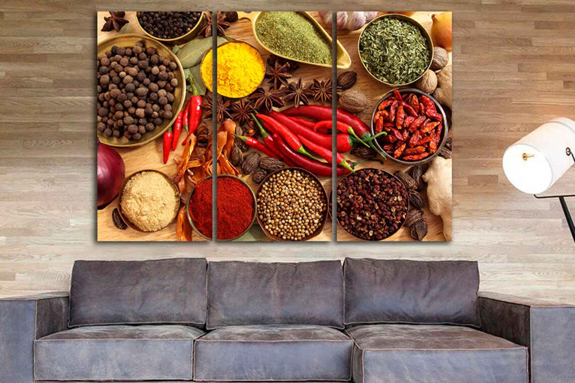 Spice on Canvas Spice Print Kitchen Wall Art Cafe Wall Decor | Etsy