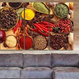 Spice on Canvas Spice Print Kitchen Wall Art Cafe Wall Decor Kitchen ...