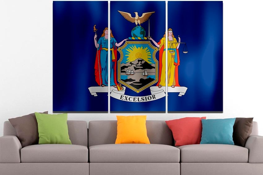 New York State New York Flag Canvas Art New York Flag Art New - Etsy