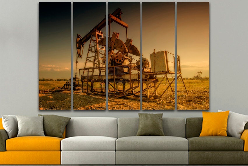 Oilfield Canvas Oil Derrick Décor Oil Production Art Oil Rig - Etsy