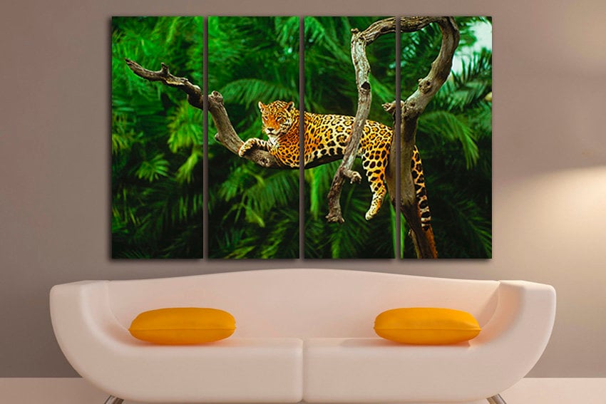 Jaguar Wall Art Cat Canvas Wild Animals Jaguar Home Art Jaguar - Etsy