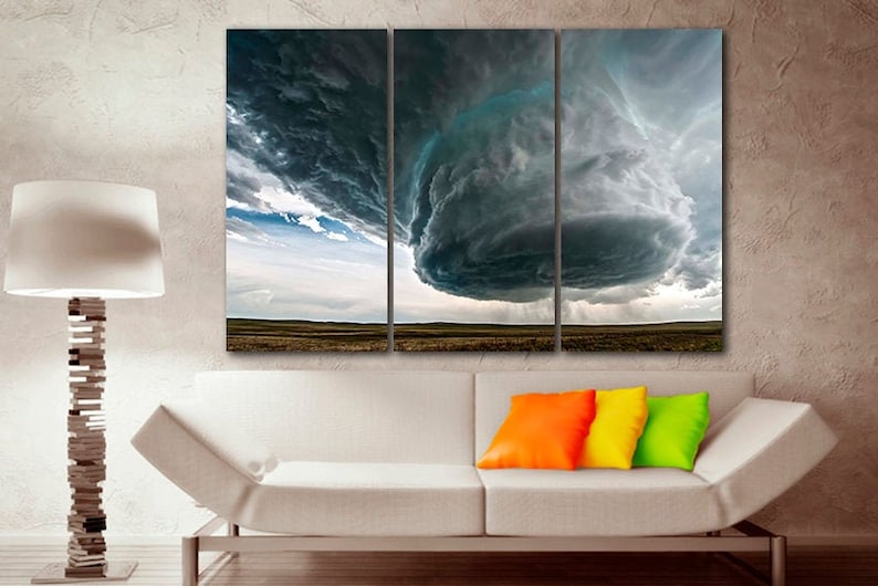 Tornado Canvas Storm Wall Art Weather Décor Tornado Photo Rain Wall ...