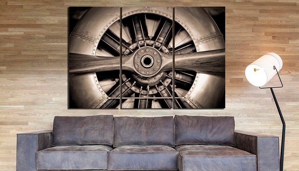 Propeller Canvas Aircraft Wall Decor Aircraft Engine Air | Etsy
