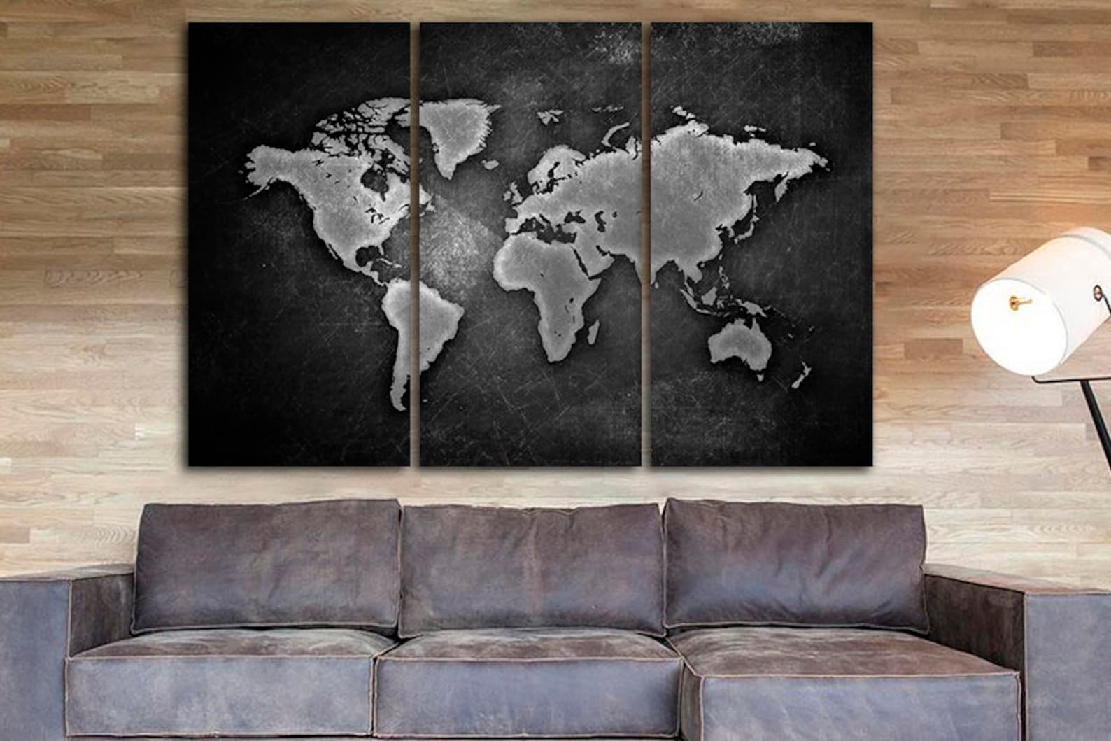 World Map Print Black and White Map World Map Art Map Canvas - Etsy
