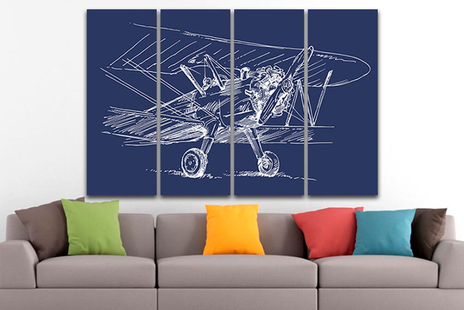 Plane wall decor Aviation canvas Engine decor Mechanism | Etsy