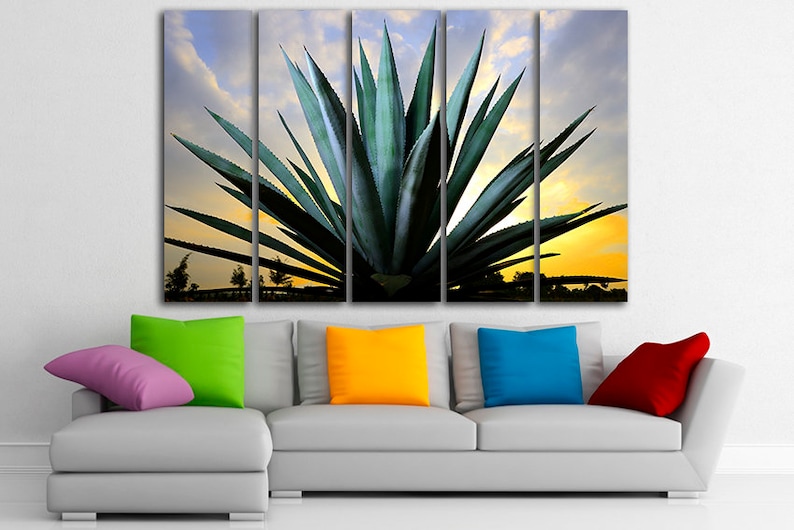 Blue Agave Wall Art Floral Print Agave Decor Agave Canvas - Etsy
