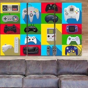Game Controller Art Video Canvas Gaming Print Evolution Gift Art Man ...