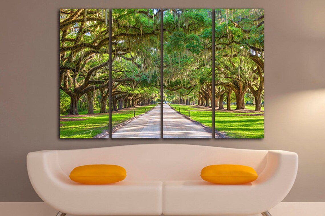 Wall Art Canvas Oak Trees Avenue of Oaks Forest Wall Decor - Etsy
